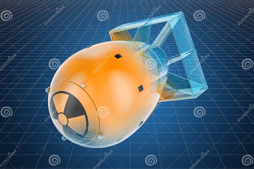 Visualization 3d Cad Model of Nuclear Bomb, 3D Rendering Stock ...