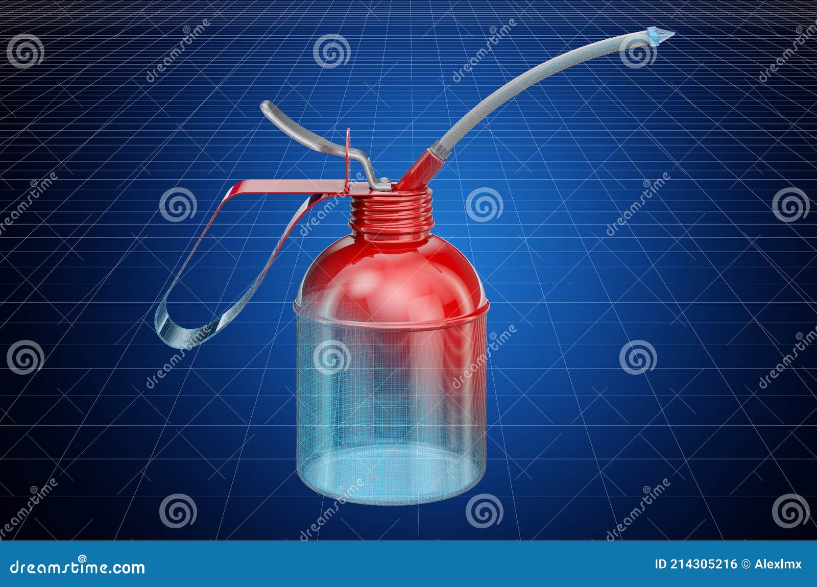 Visualization 3d Cad Model of Oil Can Oiler, Blueprint. 3D Rendering ...