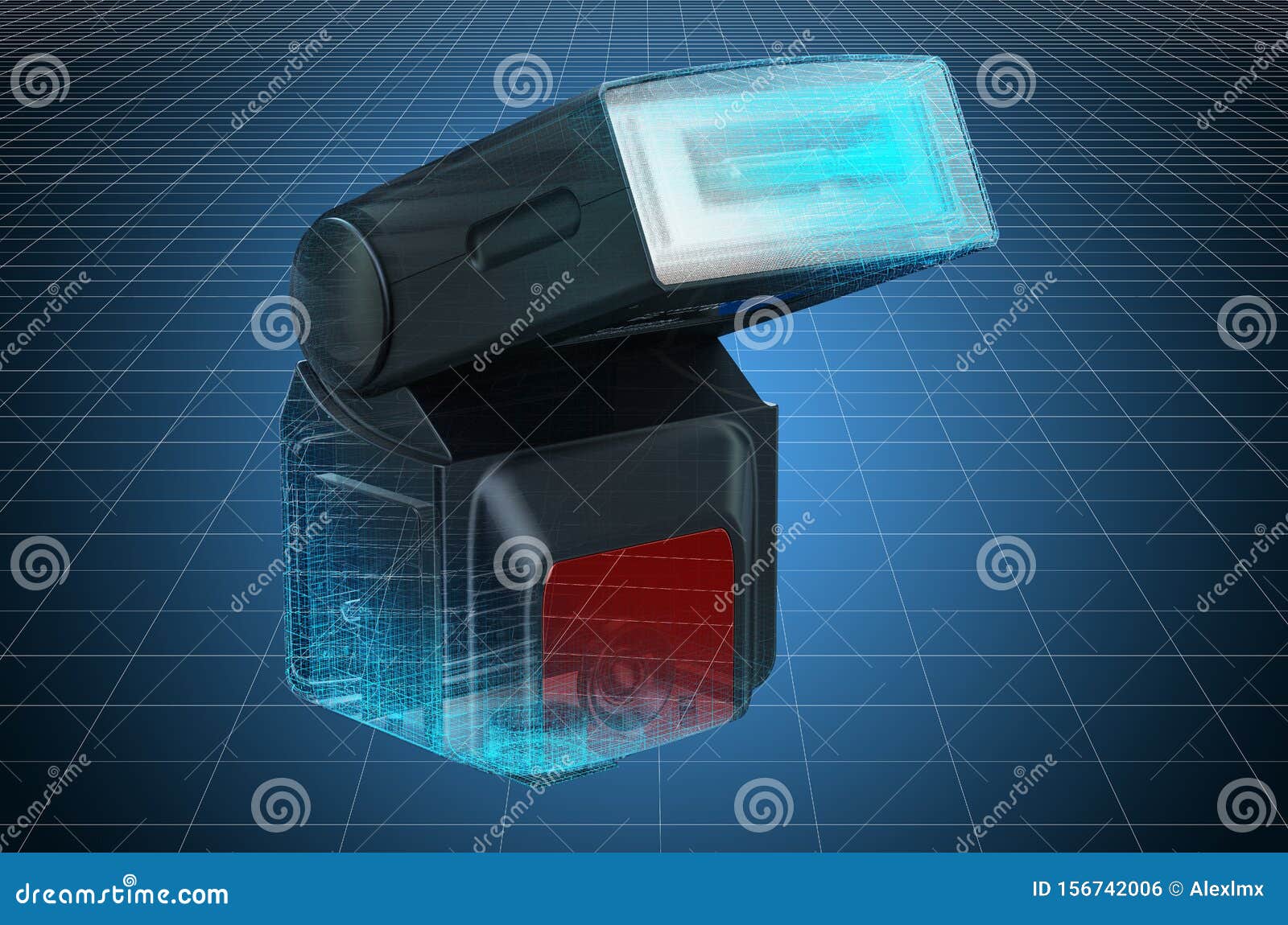 Visualization 3d Cad Model of Photography Electronic External Flash ...