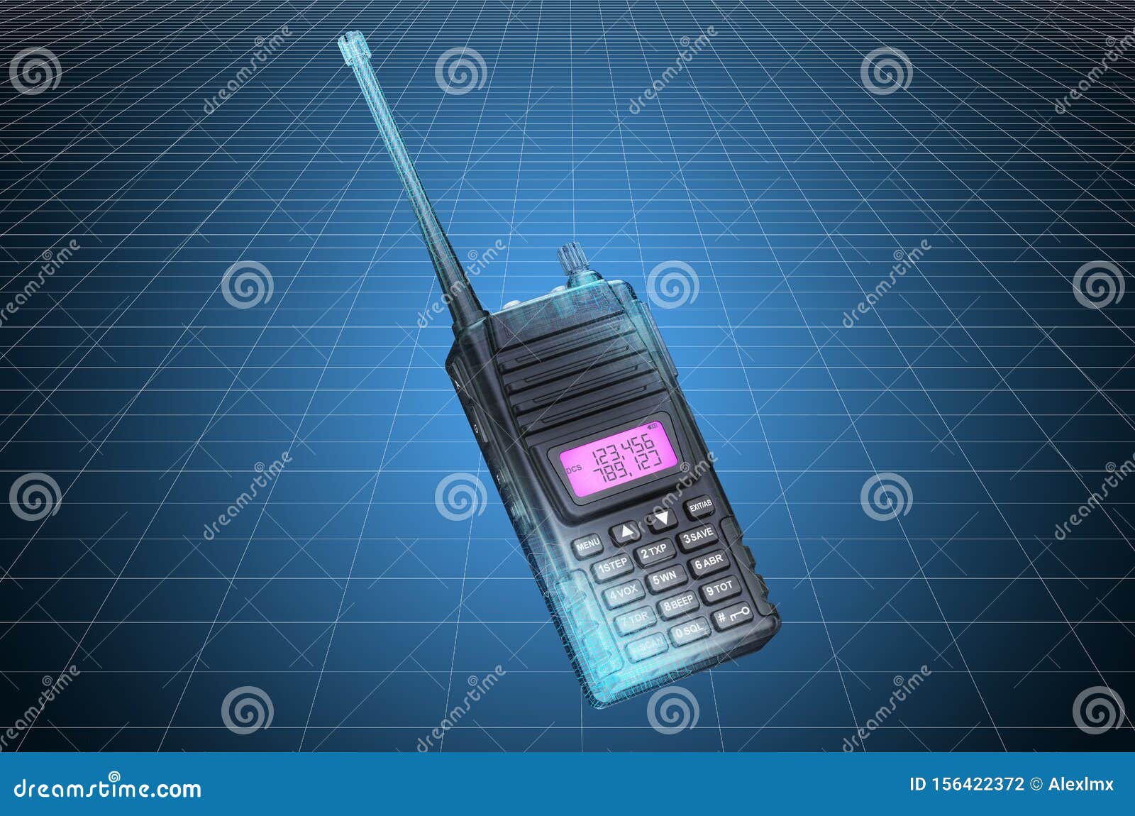 Visualization 3d Cad Model of Portable Radio Walkie-talkie, Blueprint ...