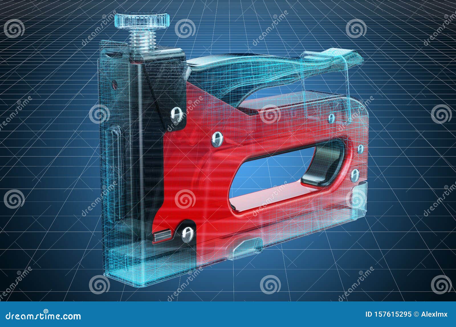 Visualization 3d Cad Model of Powered Stapler, Blueprint. 3D Rendering ...