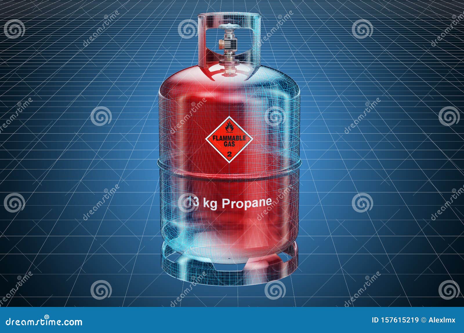 Visualization 3d Cad Model Of Propane Cylinder With Compressed Gas ...