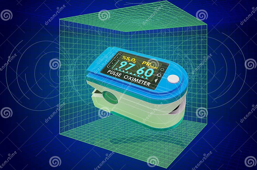 Visualization 3d Cad Model of Pulse Oximeter Fingertip, Blueprint. 3D ...