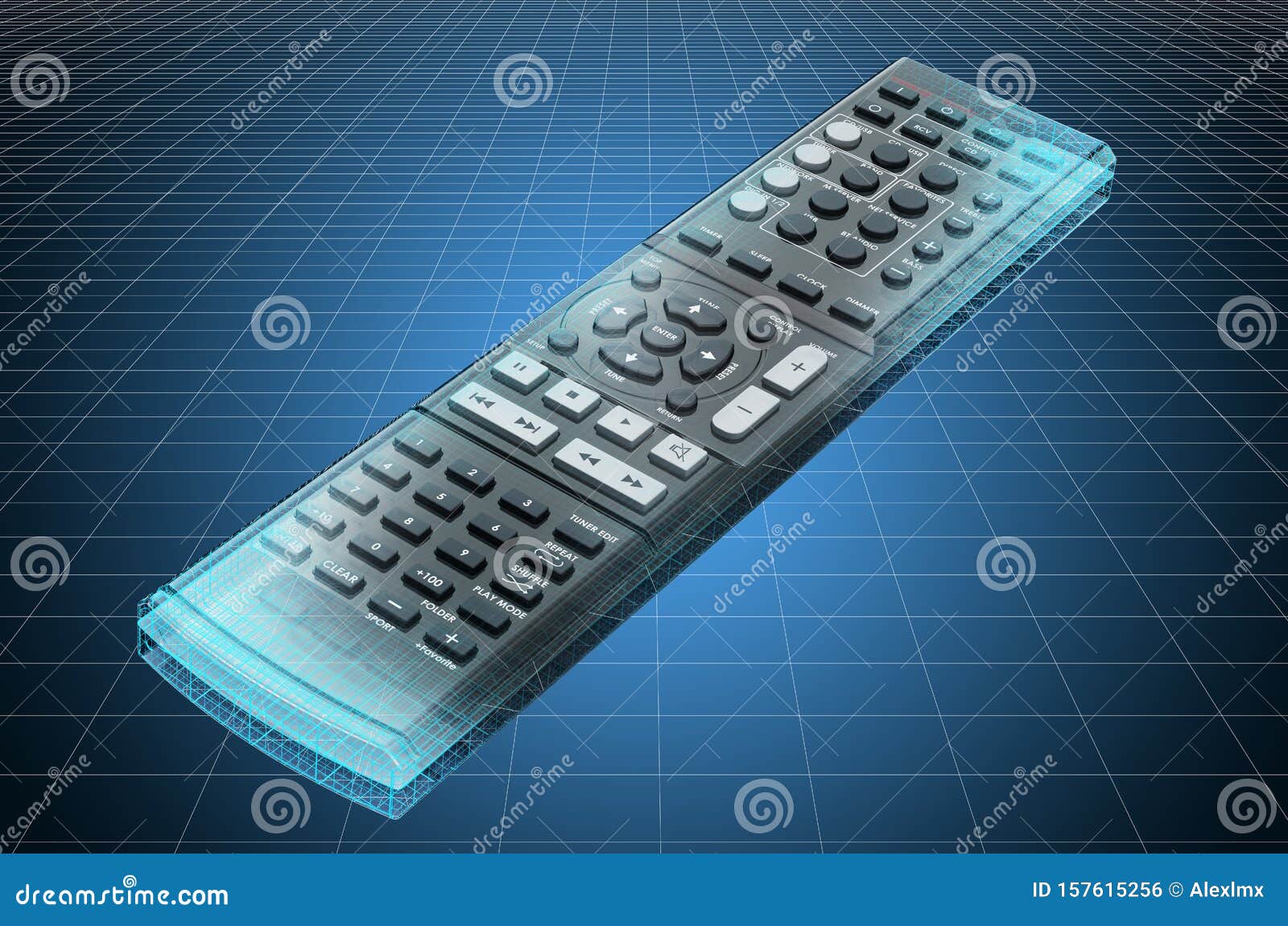 Visualization 3d Cad Model of Remote Control from Home Stereo System ...