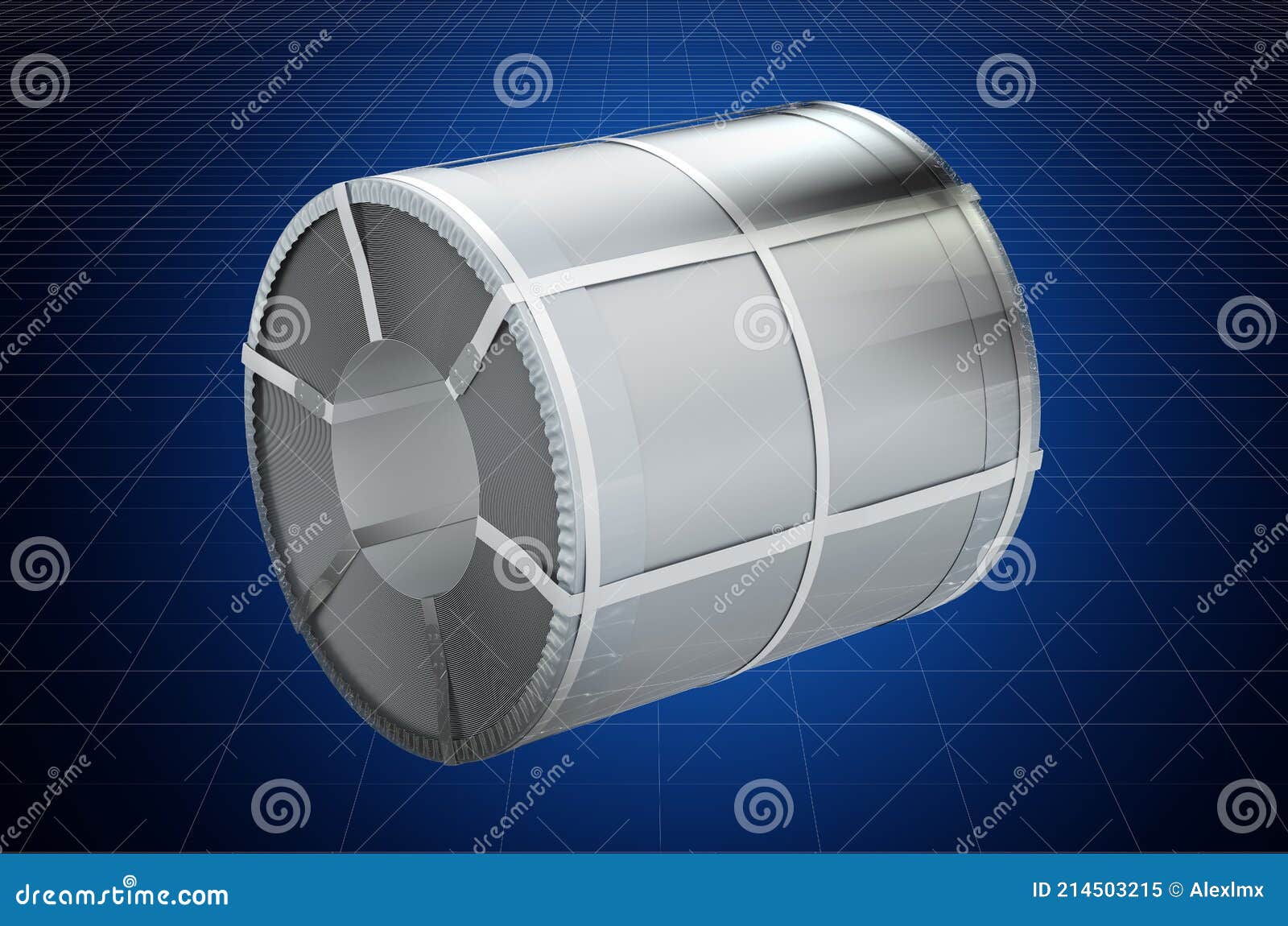 Visualization 3d Cad Model of Roll of Steel Sheet, Stainless Steel Coil ...