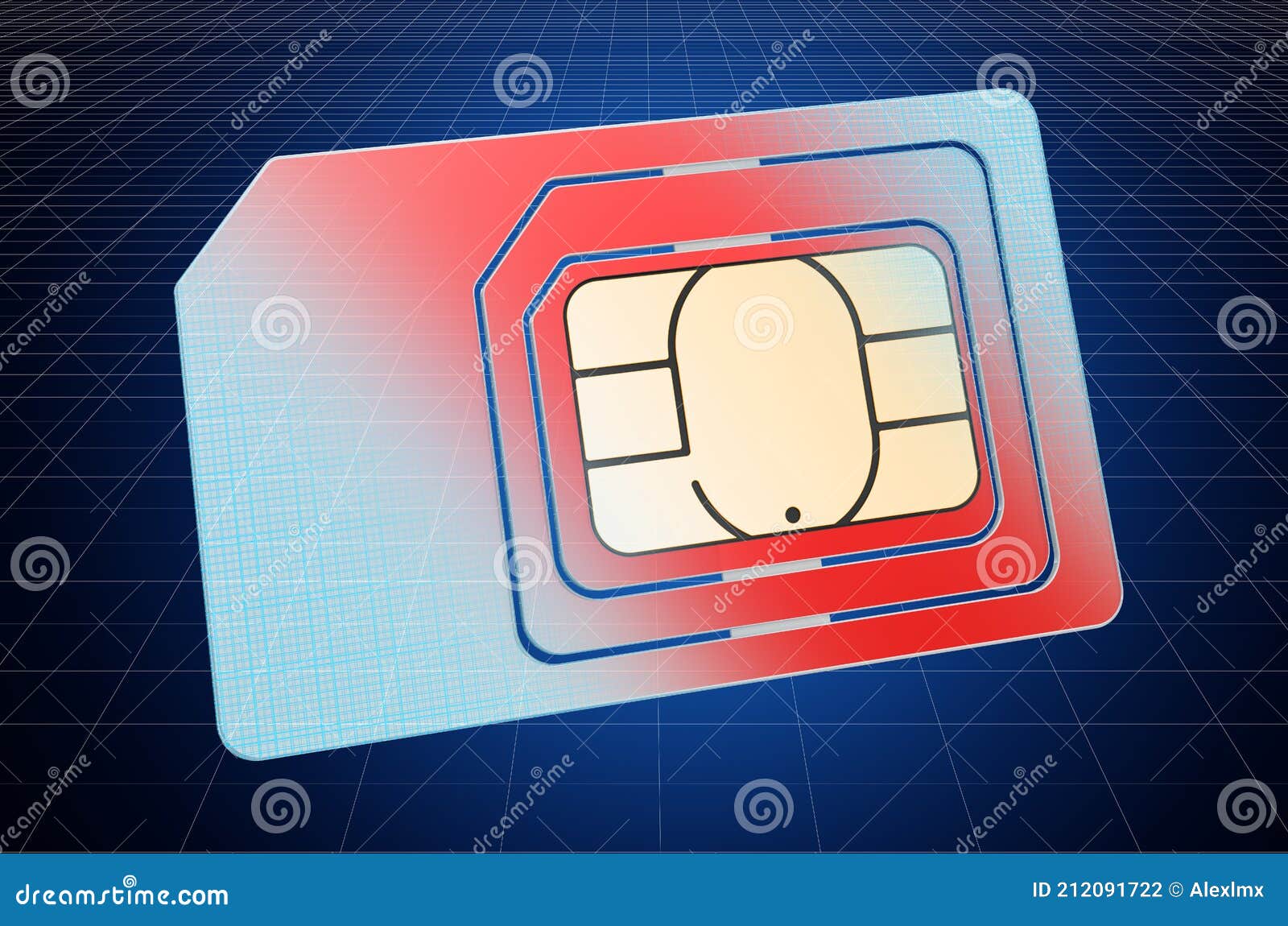 Visualization 3d Cad Model of SIM Card, Blueprint. 3D Rendering Stock ...
