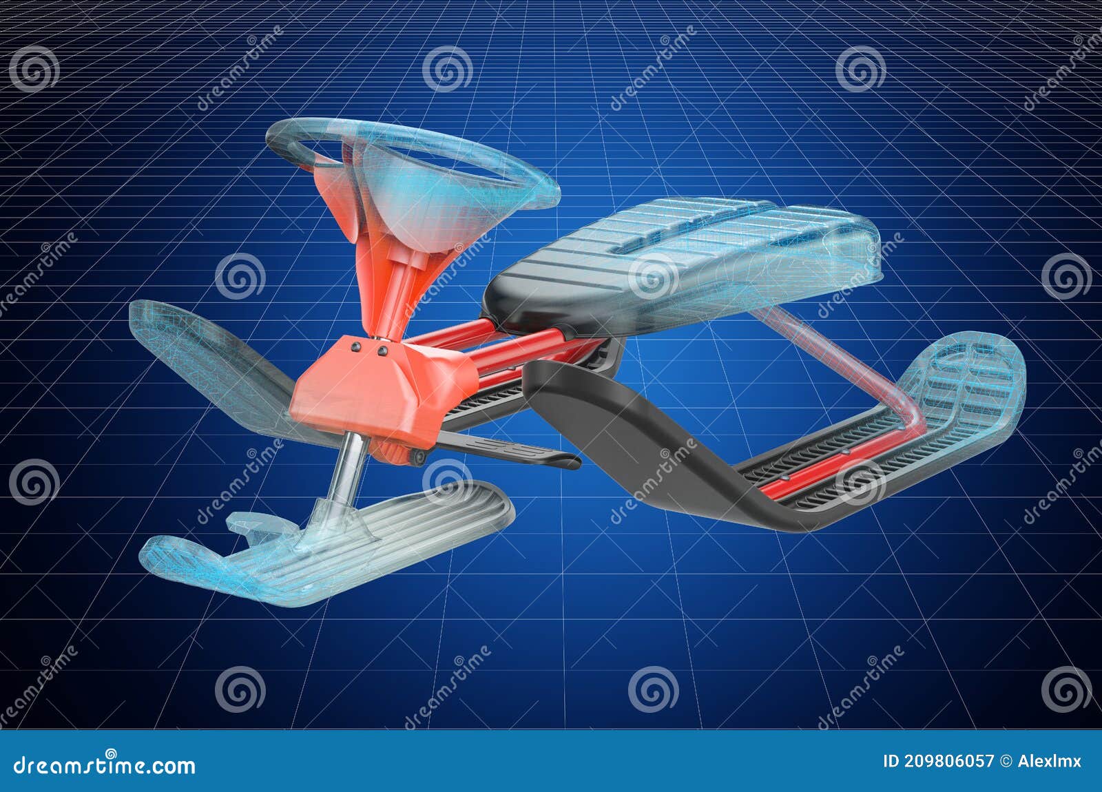 Visualization 3d Cad Model of Snow Slider, Blueprint. 3D Rendering ...