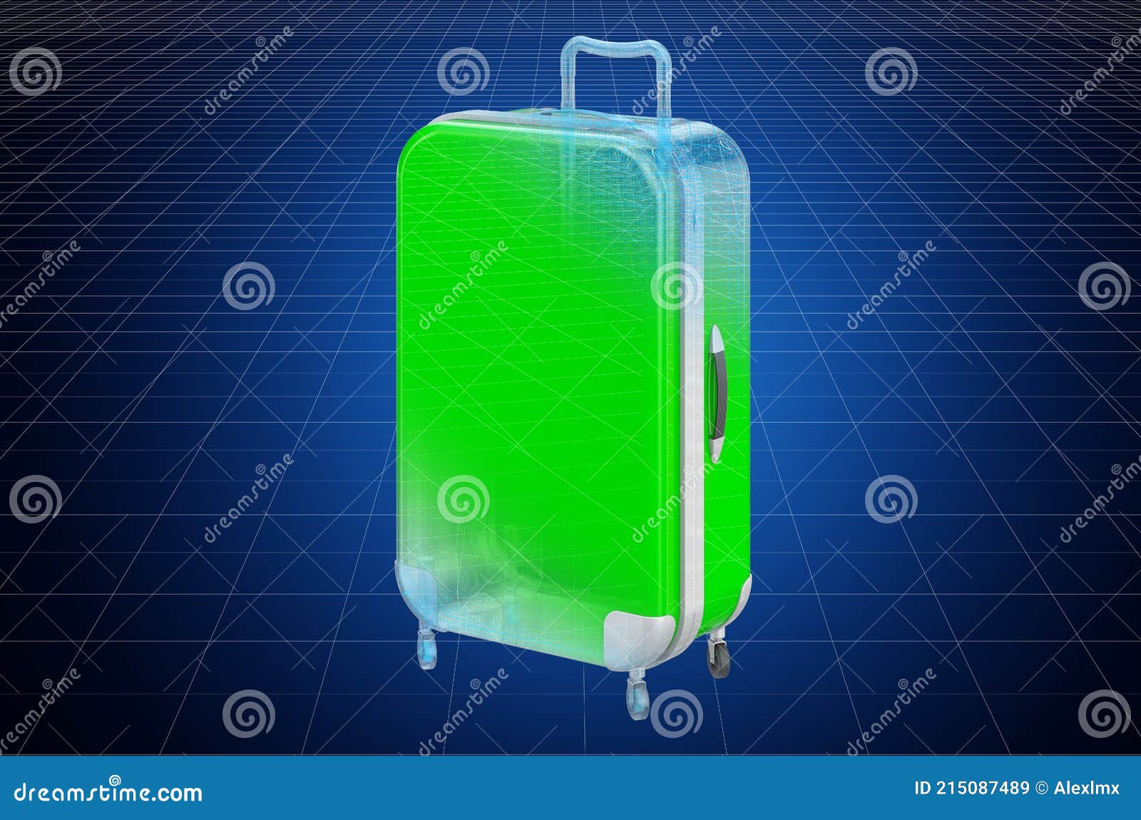 Visualization 3d Cad Model of Suitcase, Blueprint. 3D Rendering Stock ...