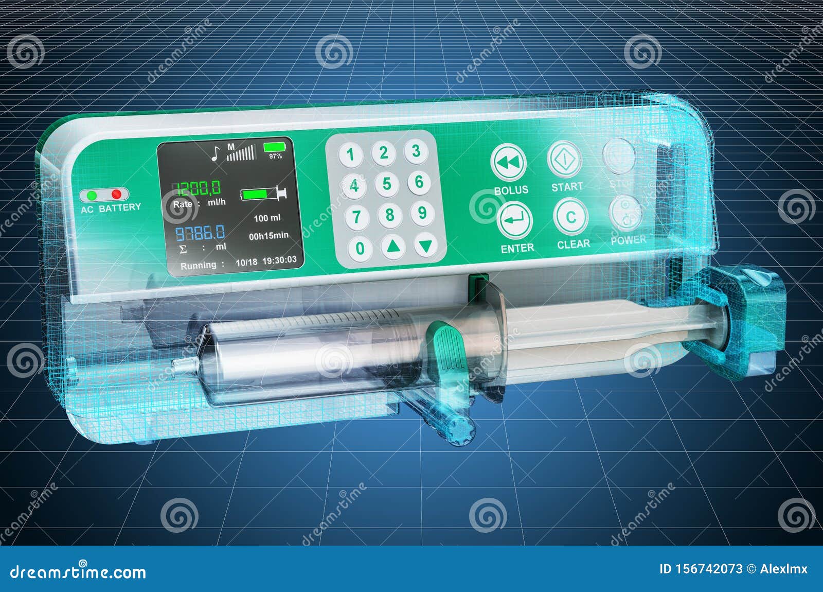 Infusion Syringe Pump Icon. Doodle Hand Drawn Or Outline Icon Style ...