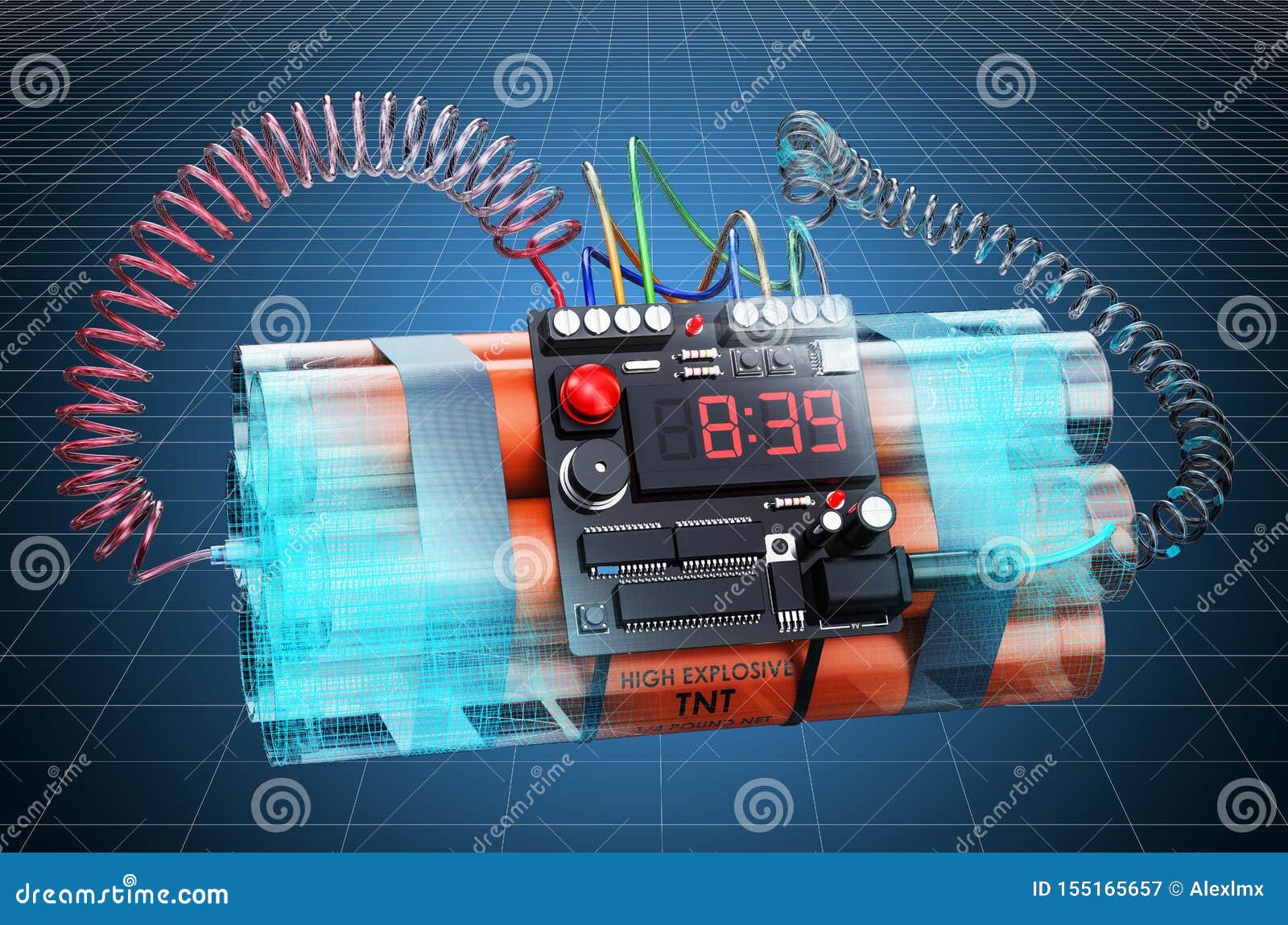 Visualization 3d Cad Model of TNT Bomb Explosive, Military Engineering ...