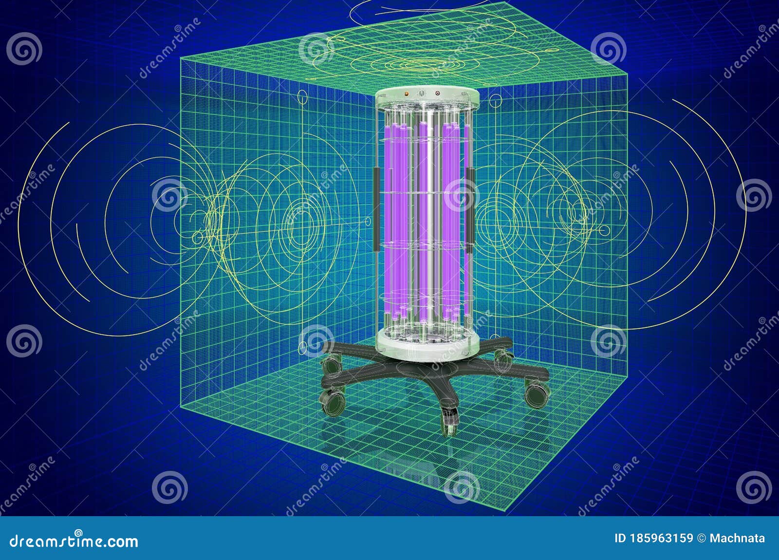Visualization 3d Cad Model of Ultraviolet UV Disinfection Lamp ...