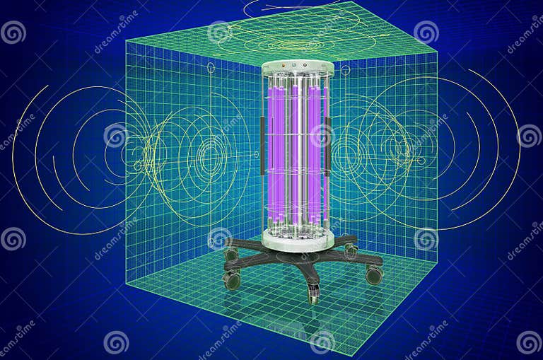 Visualization 3d Cad Model of Ultraviolet UV Disinfection Lamp ...