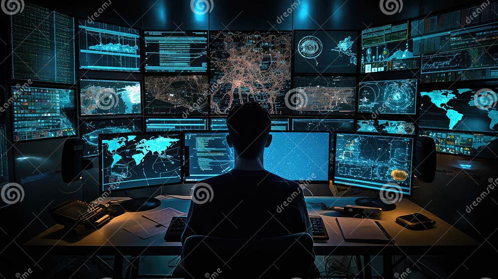 Visualization dark data stock illustration. Illustration of computer ...