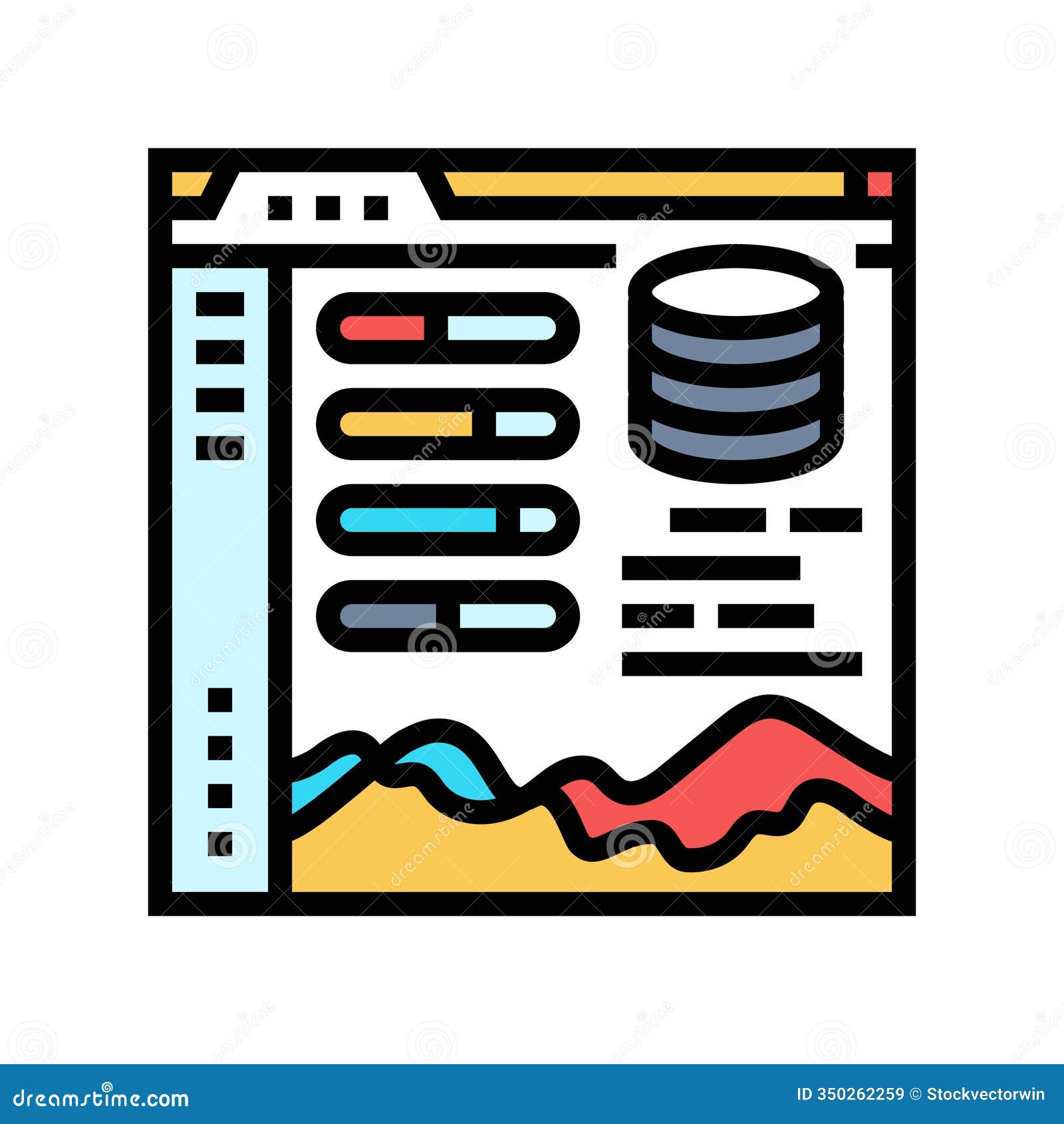 Visualization Dashboard Color Icon Vector Illustration Stock Vector ...