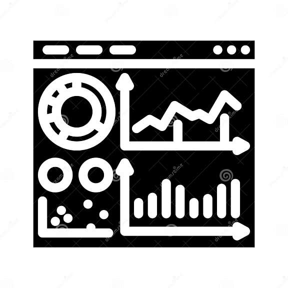 Visualization Dashboard Glyph Icon Vector Illustration Stock ...
