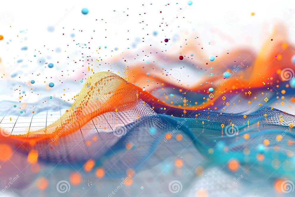 A Visualization of Data Points, Charts, and Graphs Stock Illustration ...