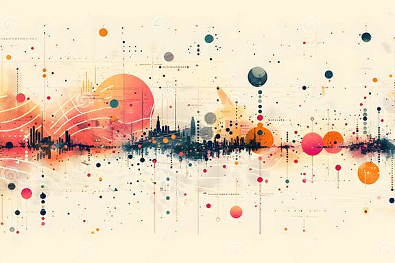 A Visualization of Data Points, Charts, and Graphs Stock Illustration ...