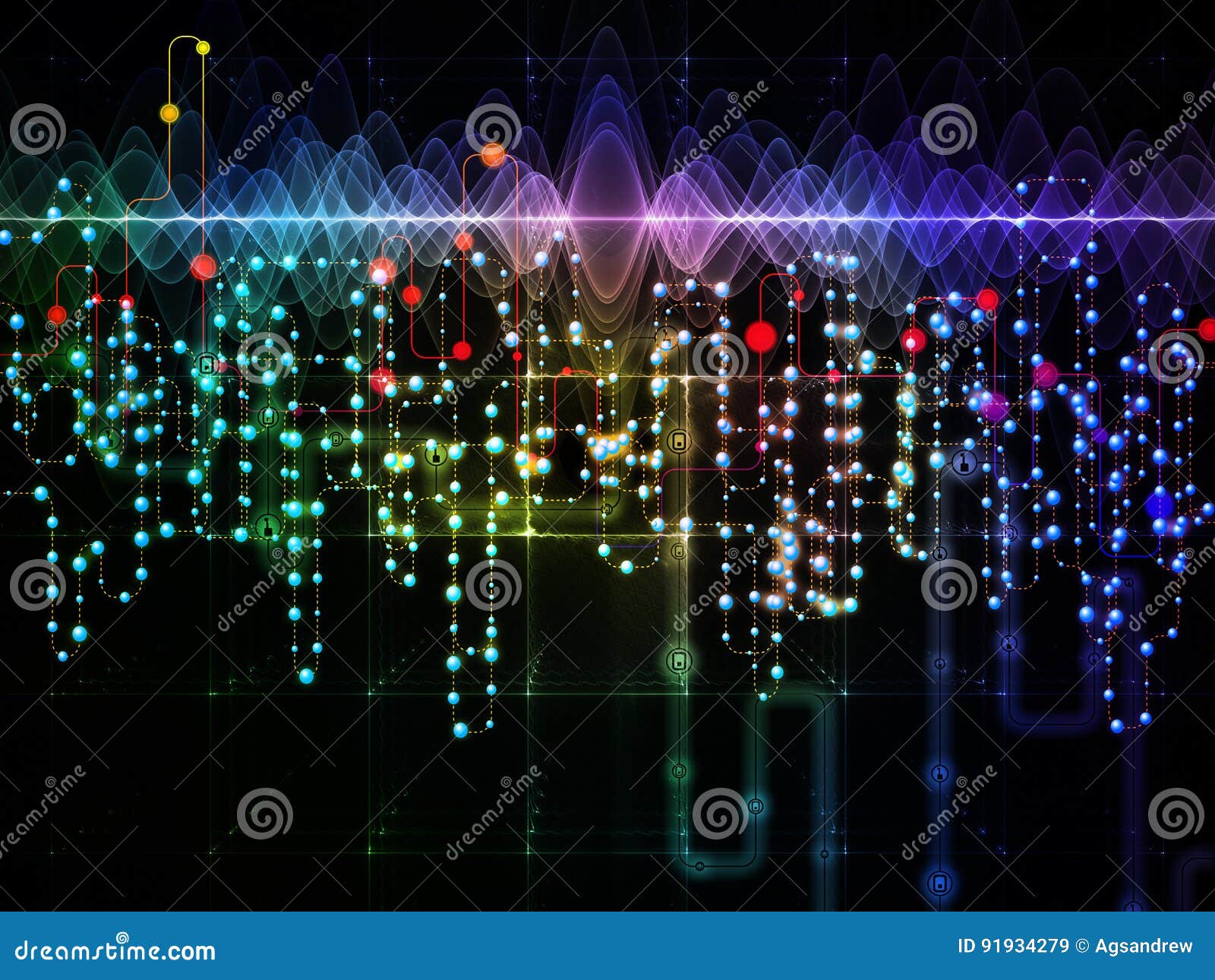 Visualization of Data Transfers Stock Illustration - Illustration of ...