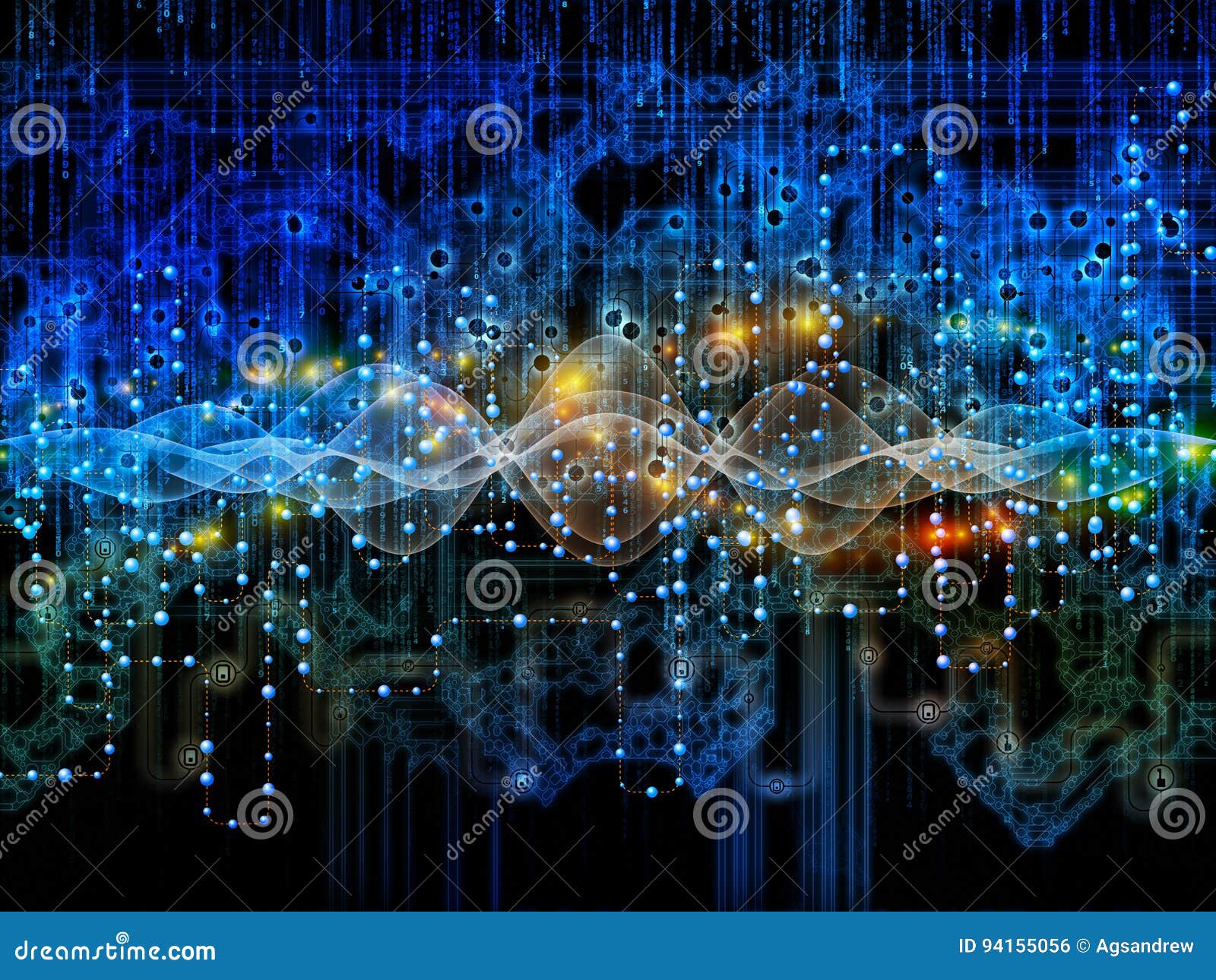 Visualization of Digital Data Transfers Stock Illustration ...