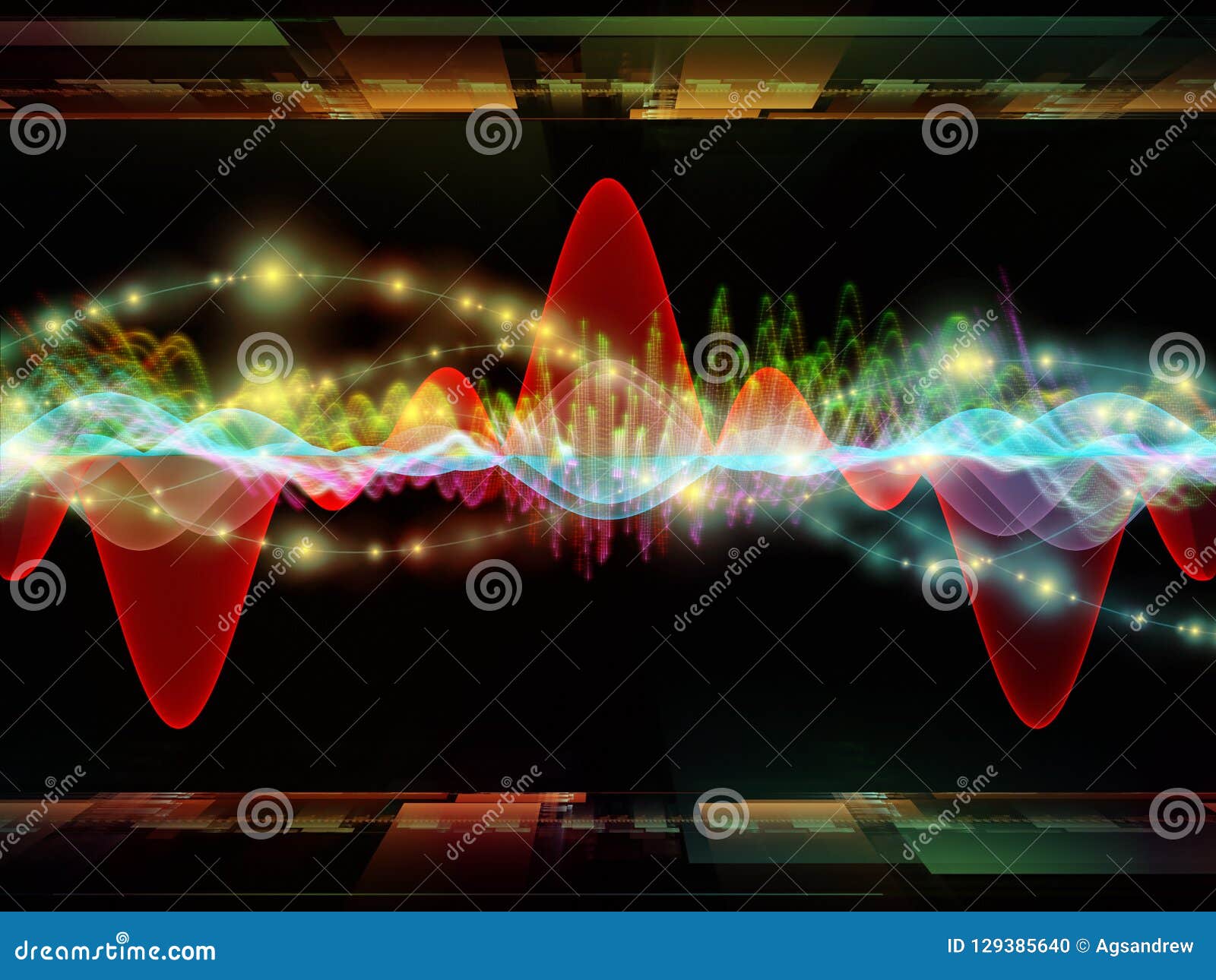 Visualization of Digital Oscillation Stock Illustration - Illustration ...