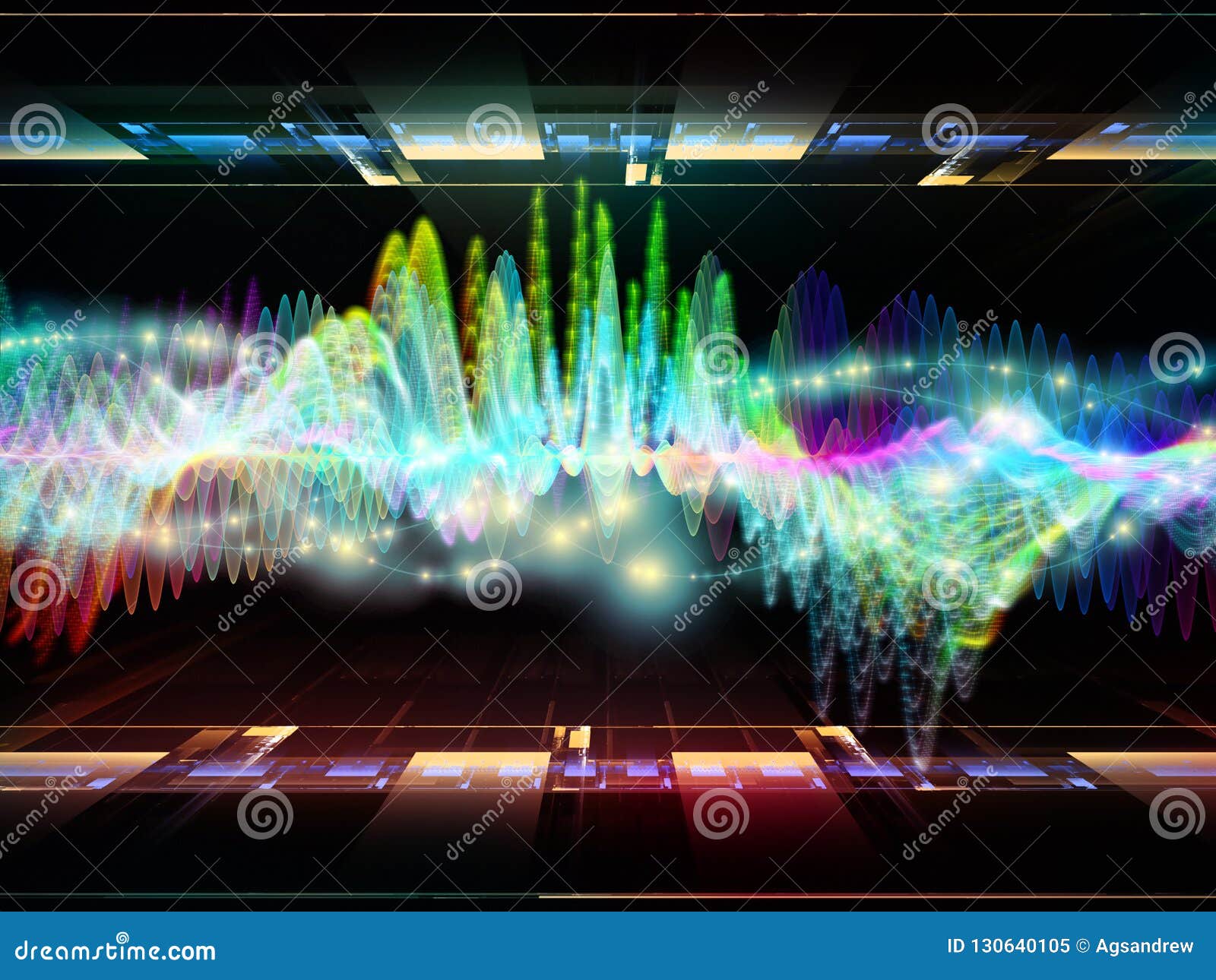 Visualization of Digital Oscillation Stock Illustration - Illustration ...