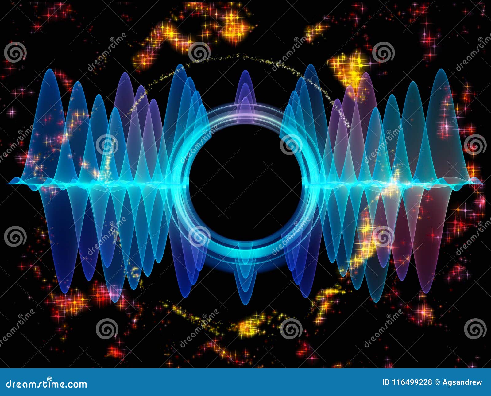 Visualization of Digital Radial Oscillation Stock Illustration ...