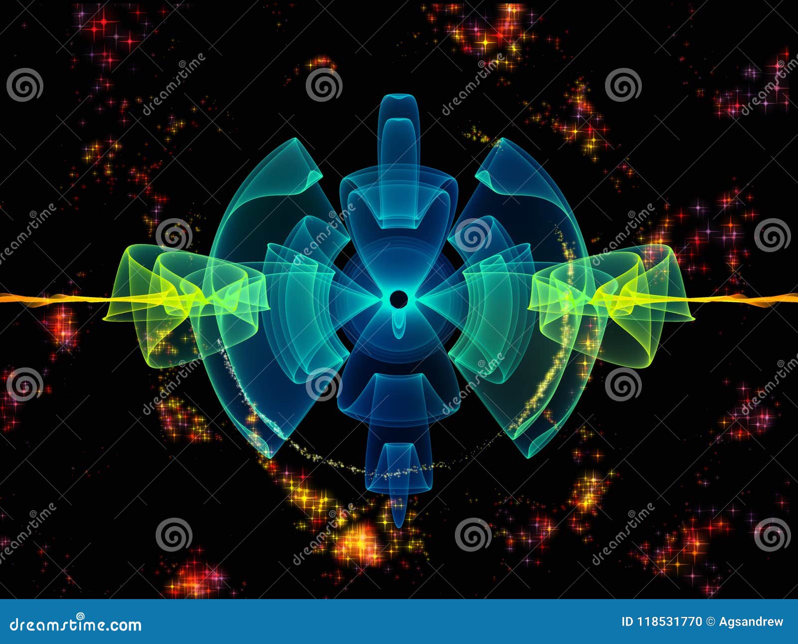 Visualization of Digital Radial Oscillation Stock Illustration ...