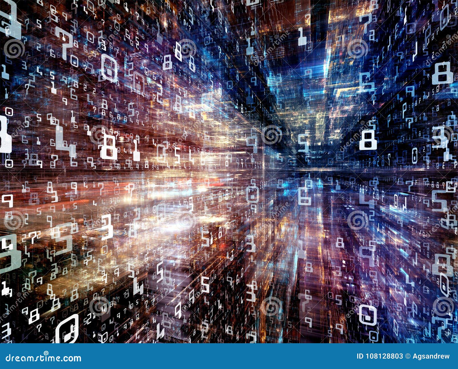 Visualization of Digital World Stock Illustration - Illustration of ...