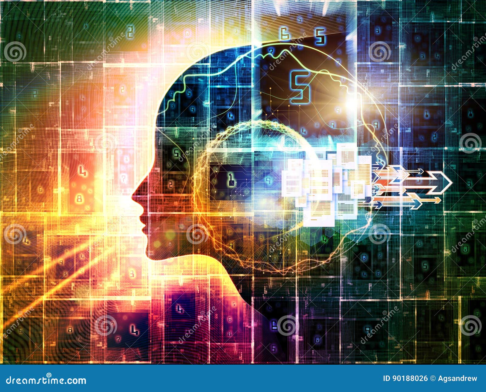 Visualization of Digital World Stock Illustration - Illustration of ...