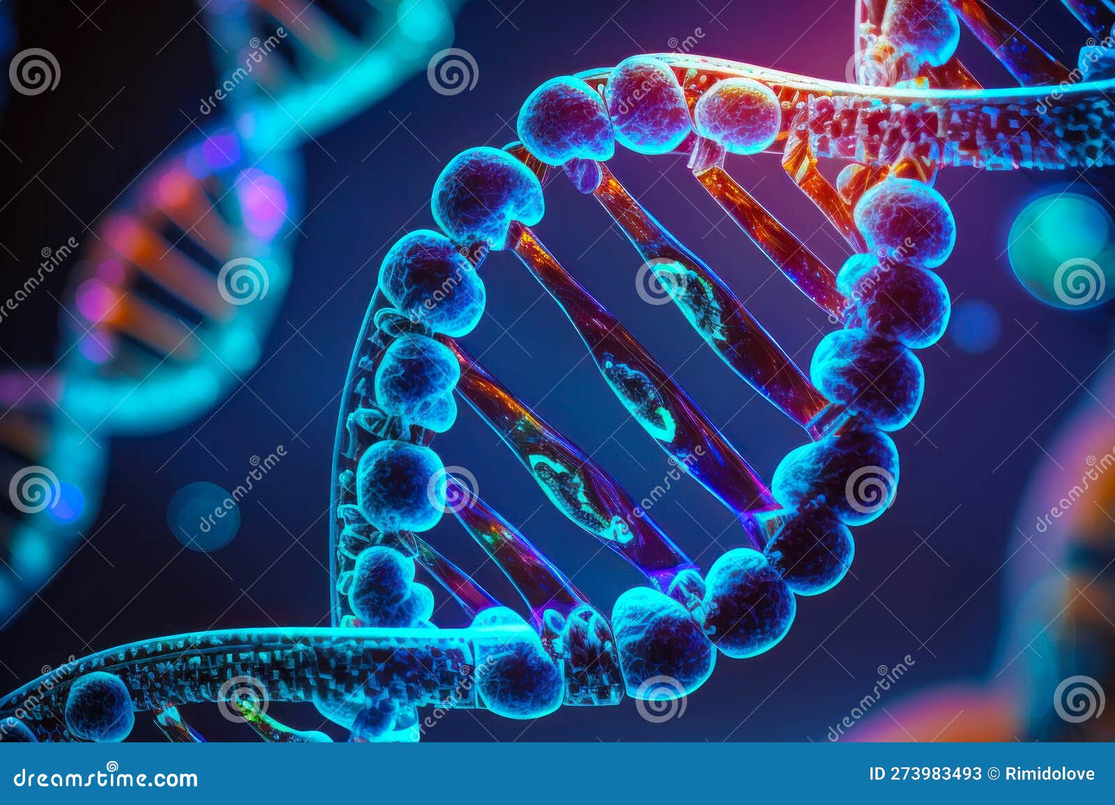 Visualization Of Dna Helix In Bodily Fluid Stock Illustration