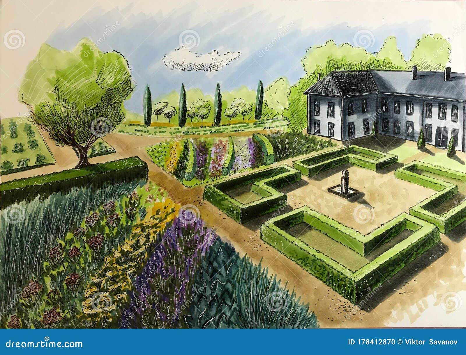 Landscape Architecture Design Plan in the Courtyard of the Villa ...