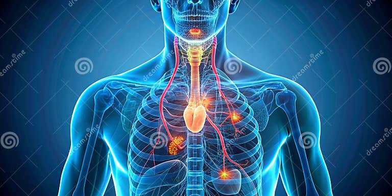 Visualization of the Endocrine System Including Glands Such As the ...