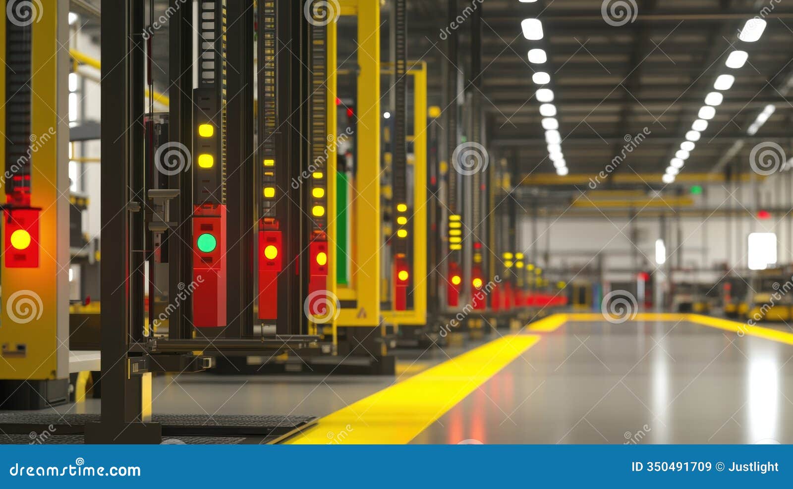 A Visualization of a Factory Floor with Colorcoded Indicators on ...