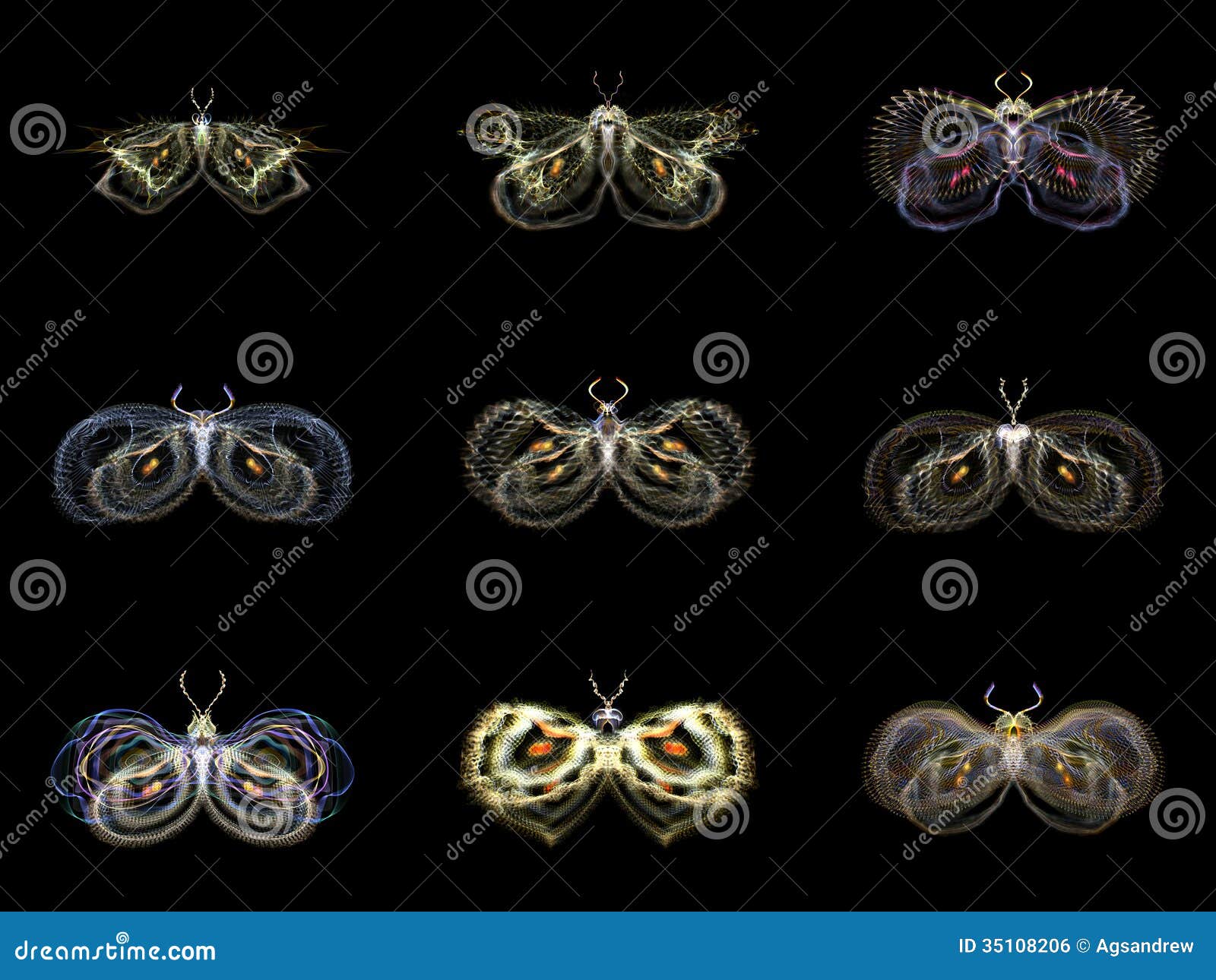 Visualization of Fractal Butterflies Stock Illustration - Illustration of element, macro: 35108206
