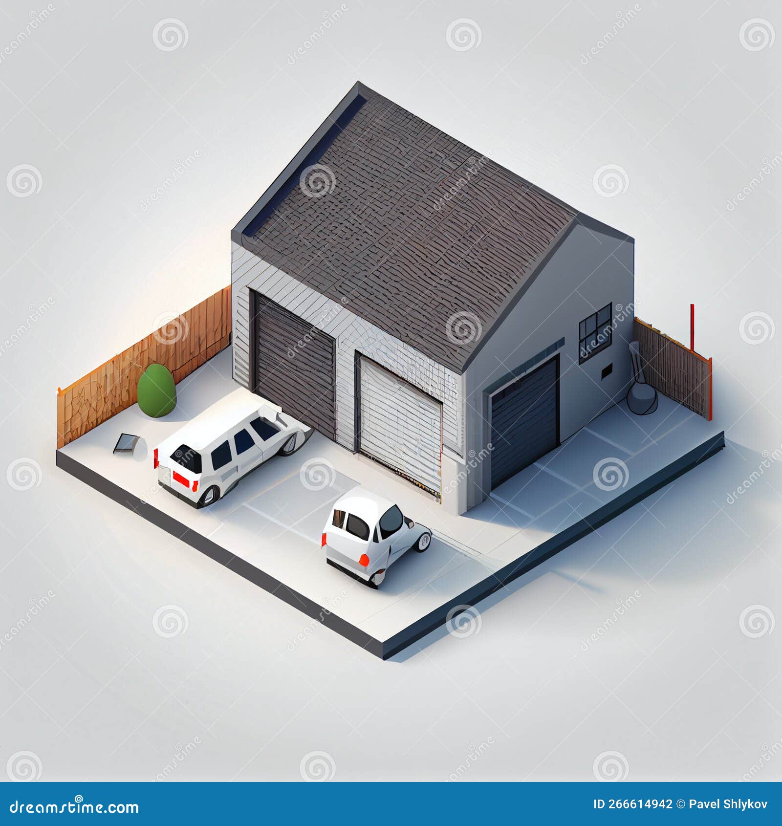 Visualization of Garage 3d, Isometric Stock Illustration - Illustration ...