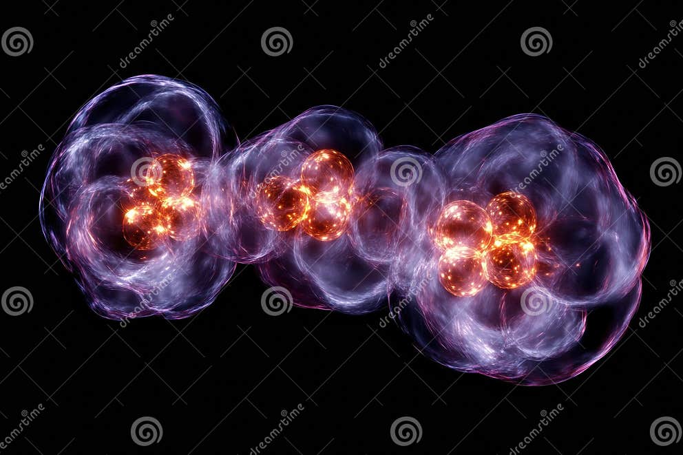 Visualization of Gas Molecules Interacting and Glowing Atomic ...