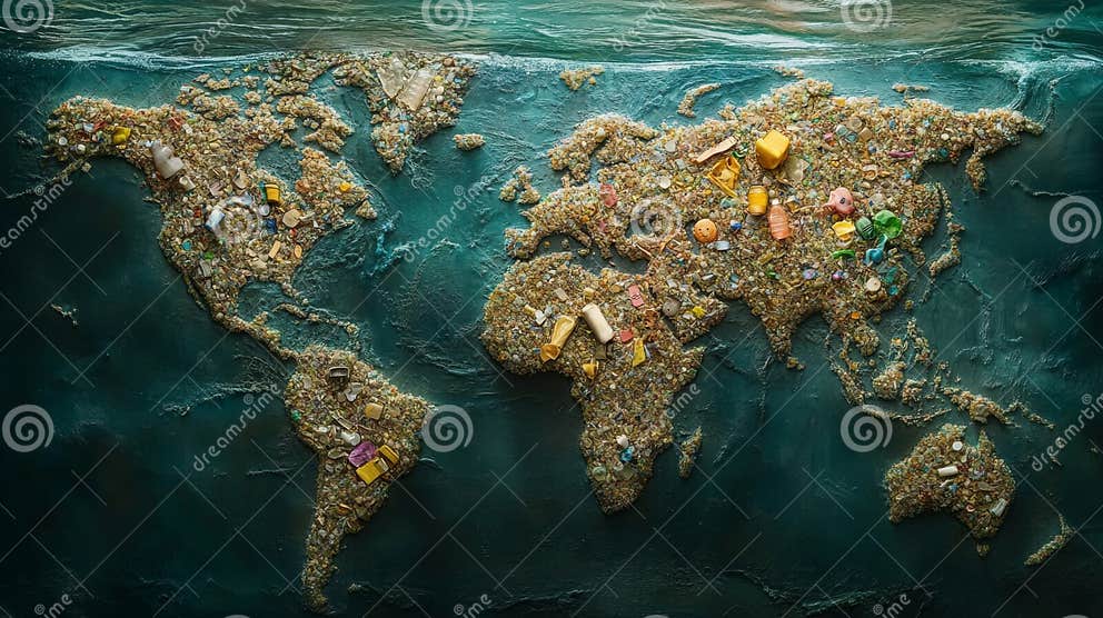 Visualization of Global Pollution with a Creative Map Made from Waste ...