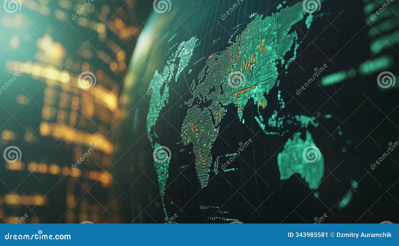 Visualization of Global Stock Market Data Using a Blue Earth Globe and ...