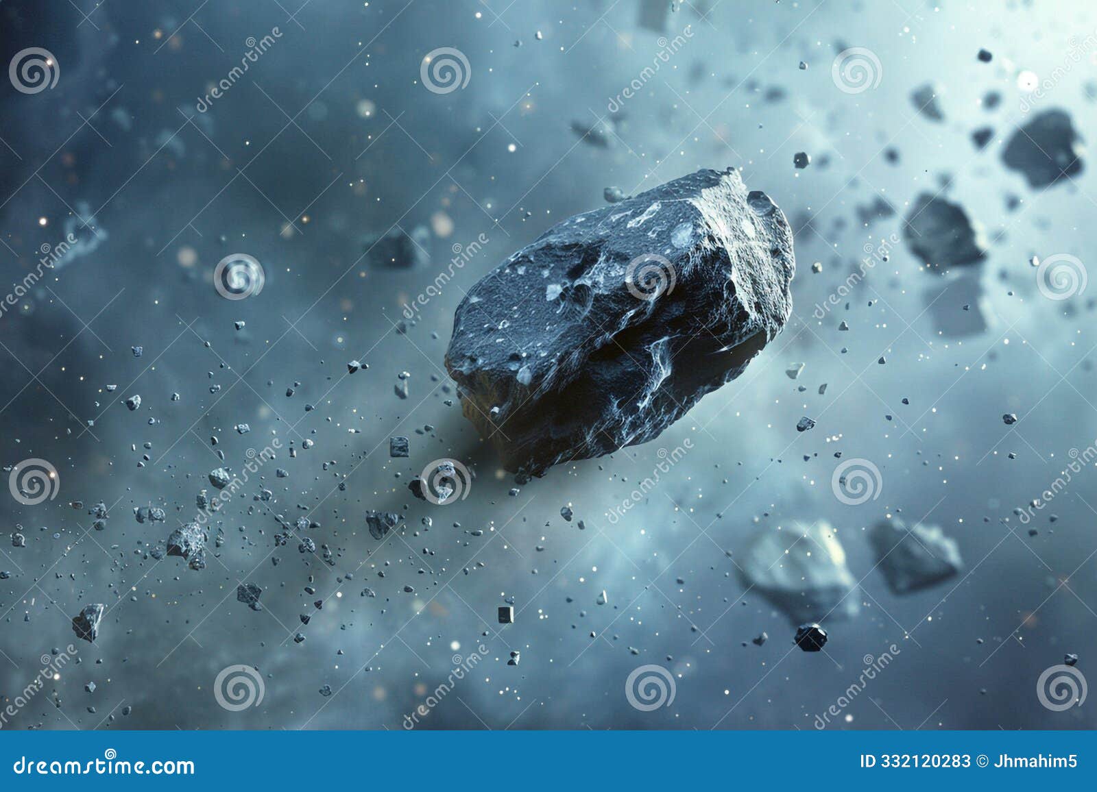 Large Asteroid Floating In Space With Craters Vector Illustration ... Large Asteroid Floating In Space With Craters Vector Illustration ...