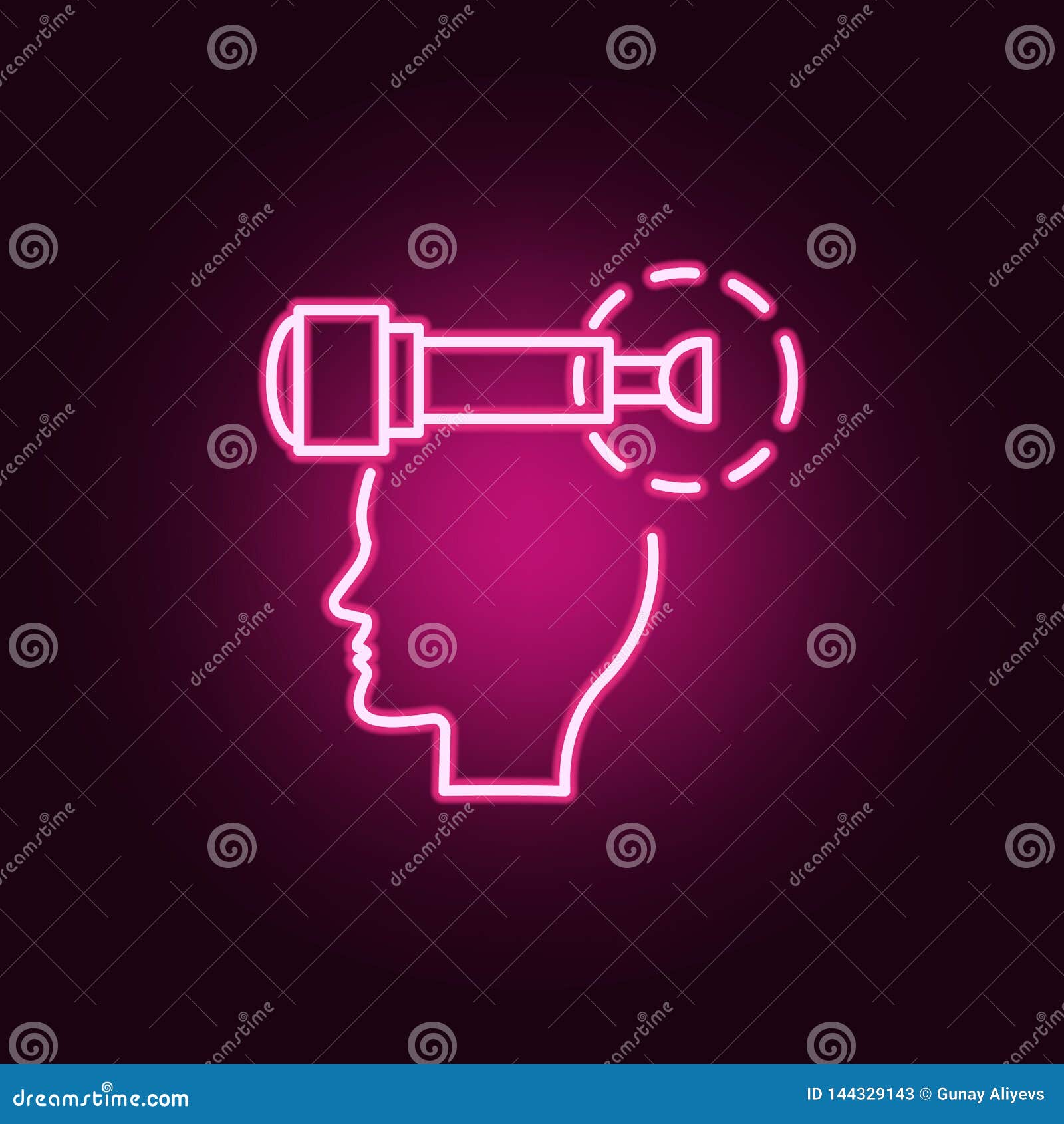 Visualization, Head, Think Neon Icon. Elements of Creative Thinking Set ...
