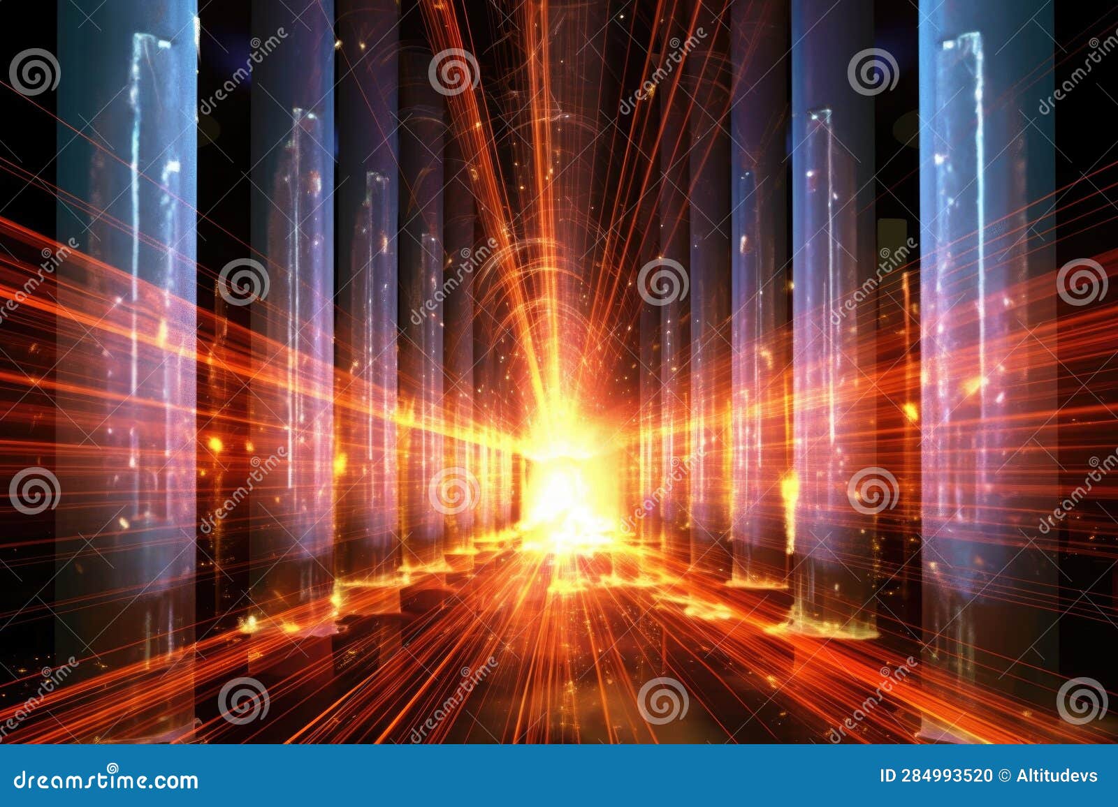 Visualization of High-energy Particle Beams Stock Illustration ...