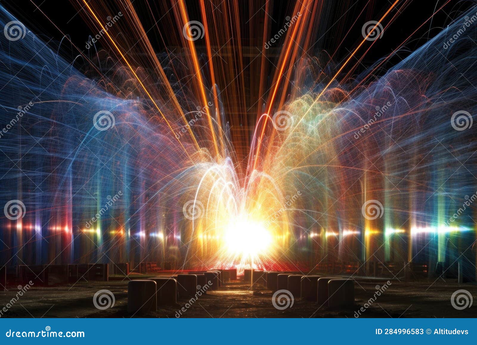 Visualization of High-energy Particle Beams Stock Illustration ...