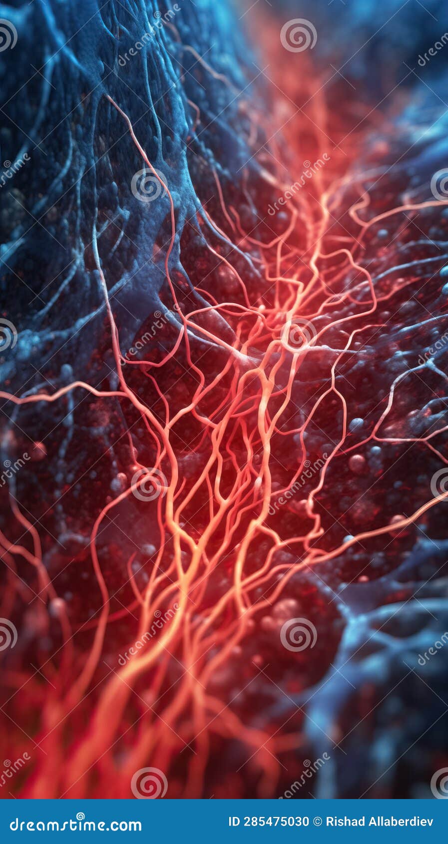 Visualization Of A Human Brain's Inner Nervous System Structure Royalty ...
