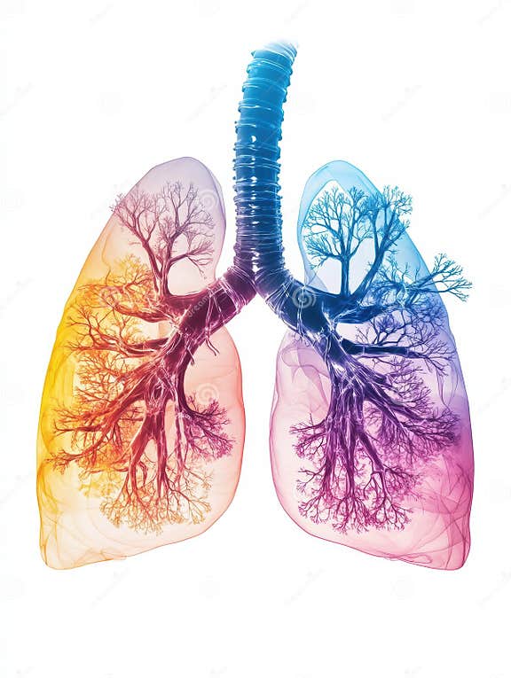 Visualization of Human Lungs Displaying Vibrant Colors and Intricate ...