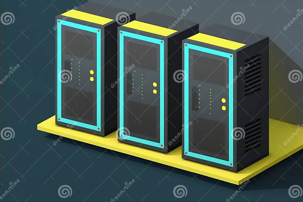Visualization of Large Data Sets. Server for Data Storage Cartoon Style ...