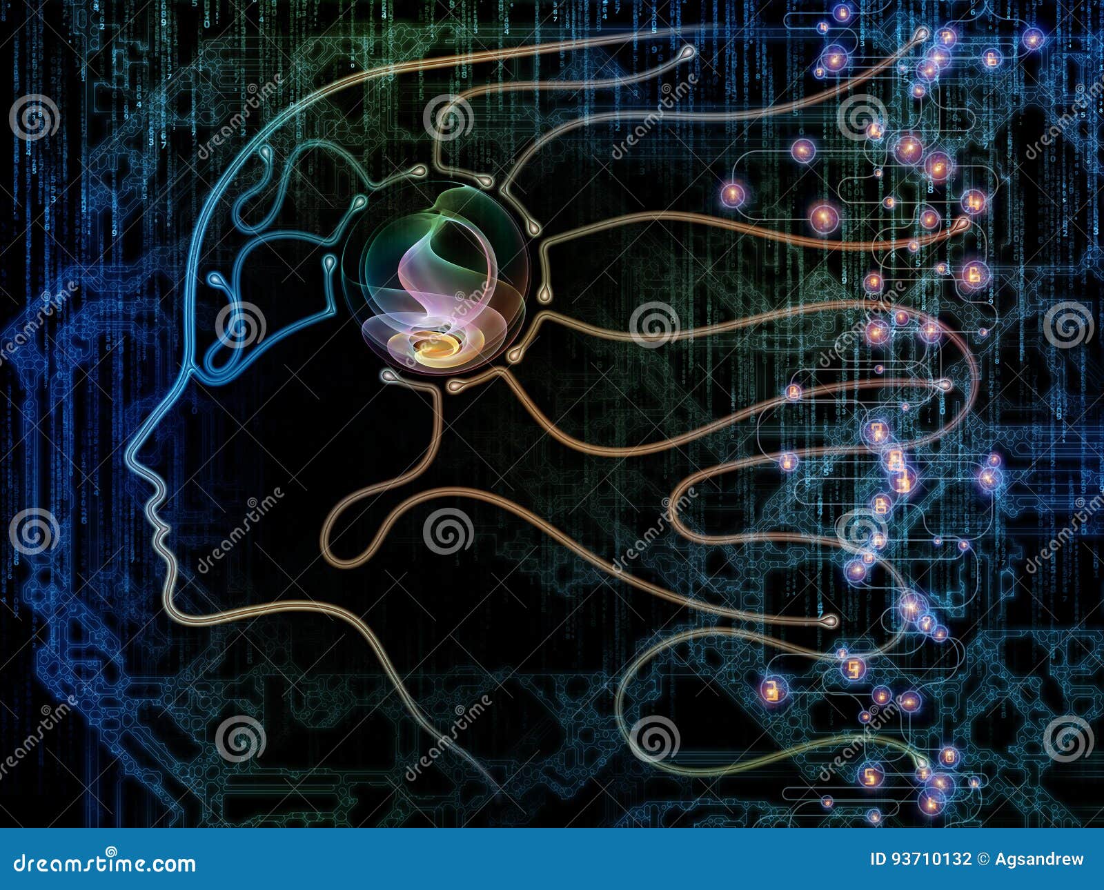 Visualization of Machine Consciousness Stock Illustration ...