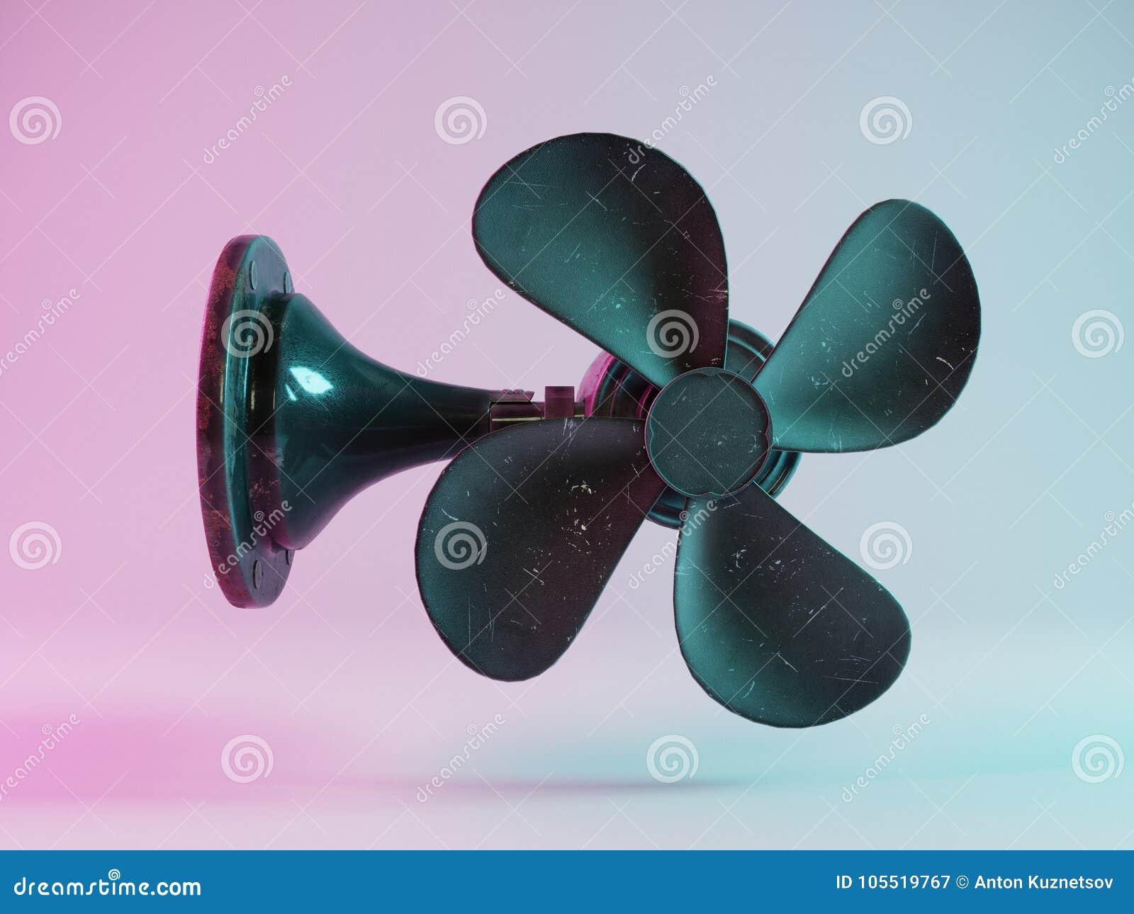 Visualization of the Metal Fan 3D Illustration Stock Illustration ...