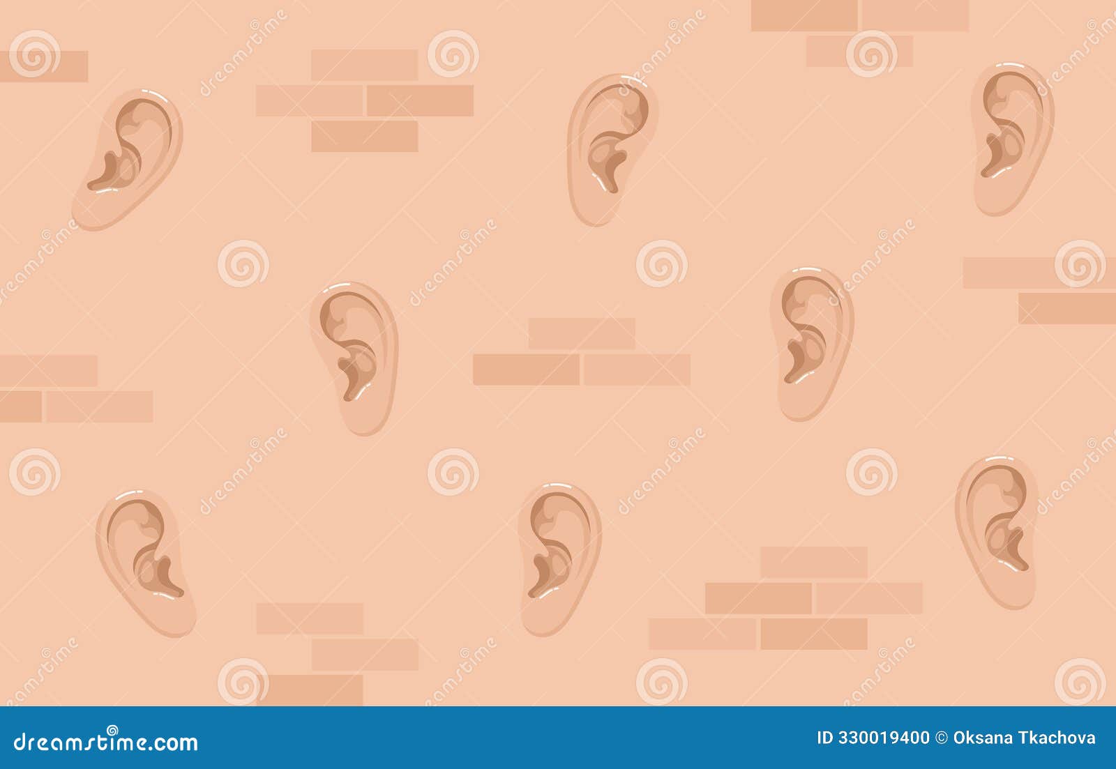 Visualization of the Metaphorical Phrase "even Walls Have Ears" Stock ...