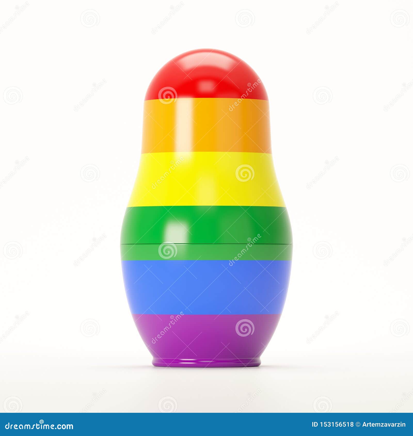 Visualization of Nesting Doll Painted in LGBT Rainbow Flag Colors Stock ...