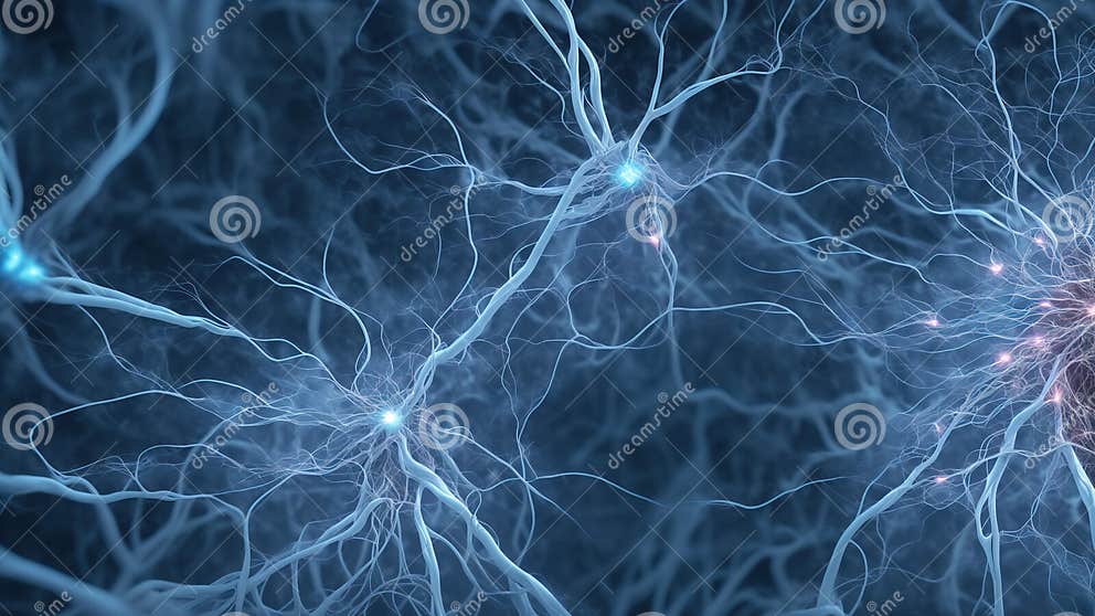 Visualization of Neurons Under an Electron Microscope. a Cluster of ...
